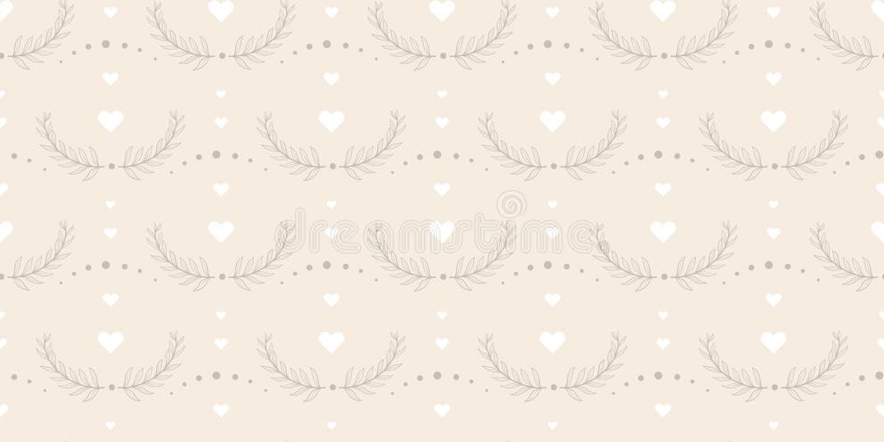 Simple Neutral Seamless Pattern with Leafy Branches Stock Illustration ...