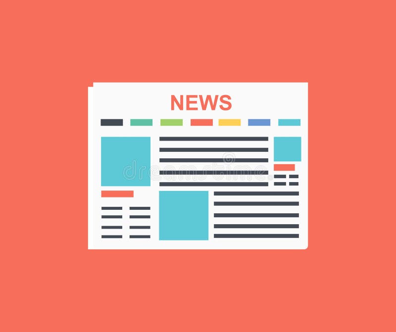 Simple Newspaper Icon Design Stock Vector - Illustration of geometric ...