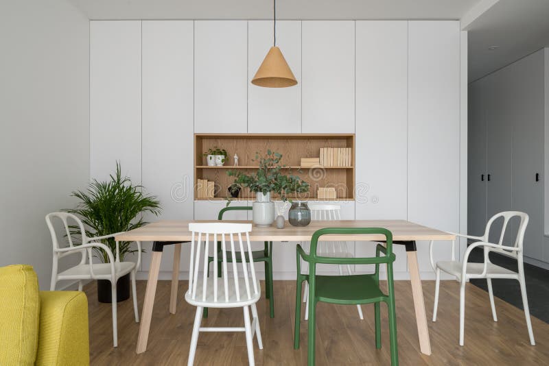 Simple and Nice Dining Room Stock Photo - Image of indoors, mock: 219685352