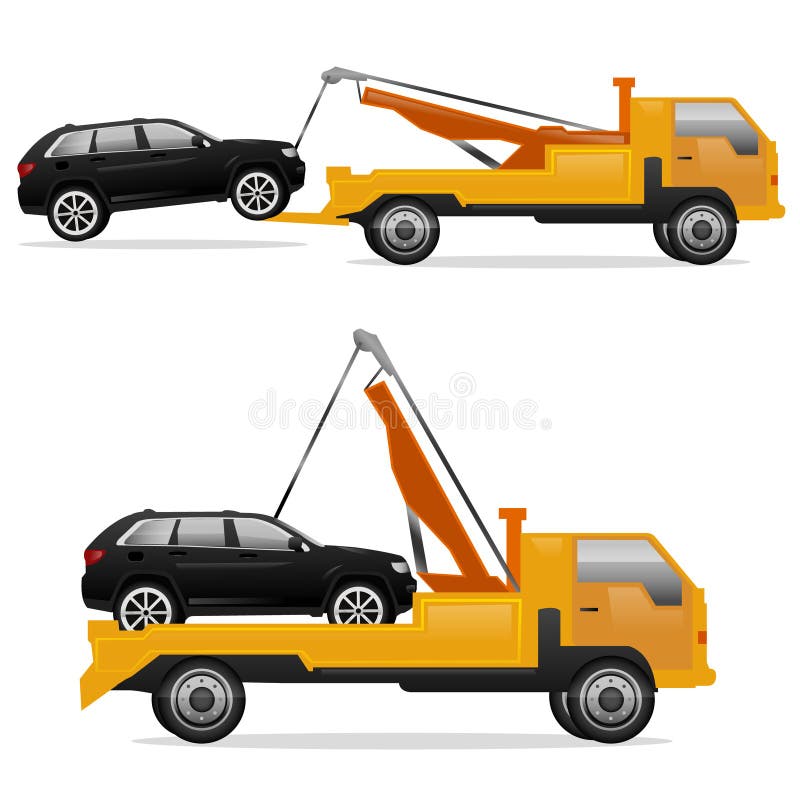 Car Towing Vector Art Illustration Stock Illustration - Illustration of ...
