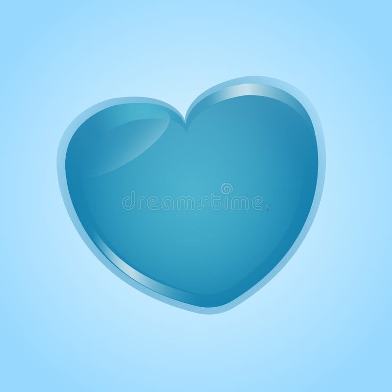 Cool Heart on Blue Background Stock Illustration - Illustration of ...