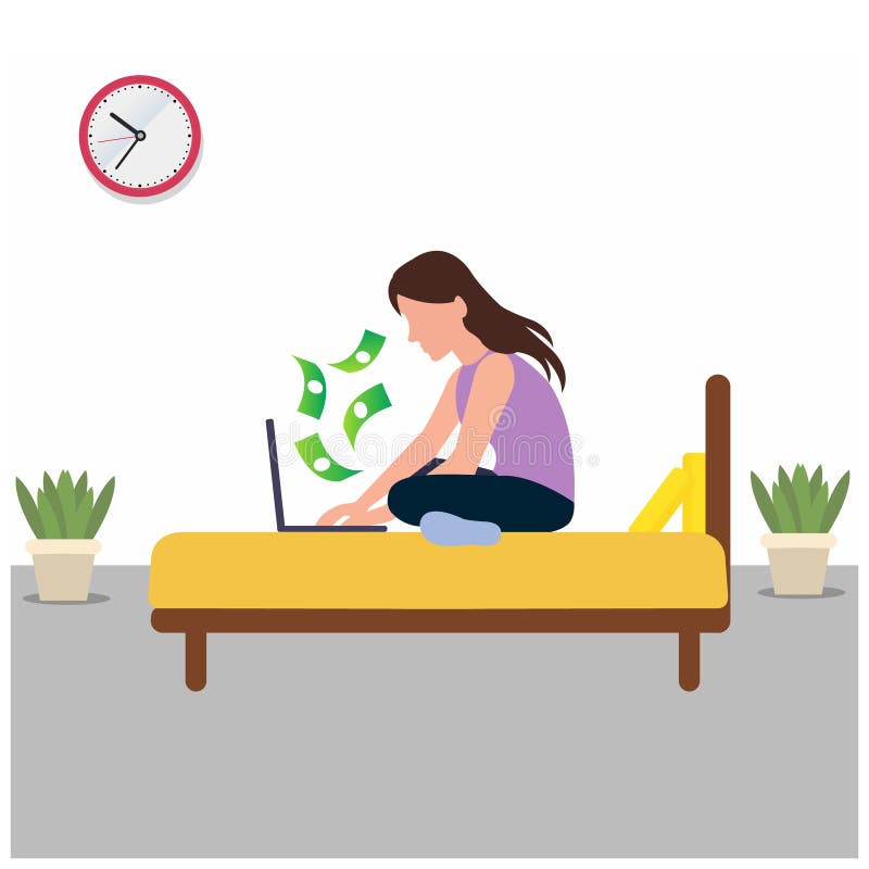 Earn Money Online Vector Illustration Stock Illustration - Illustration ...
