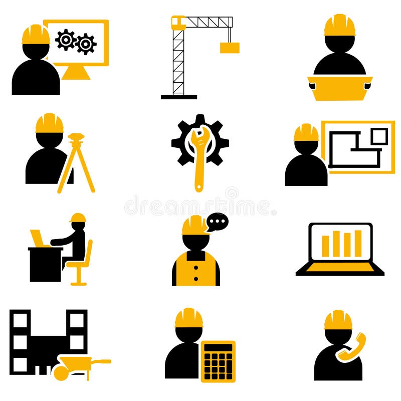 Engineer Icons Set Vector Illustration Design Stock Vector ...