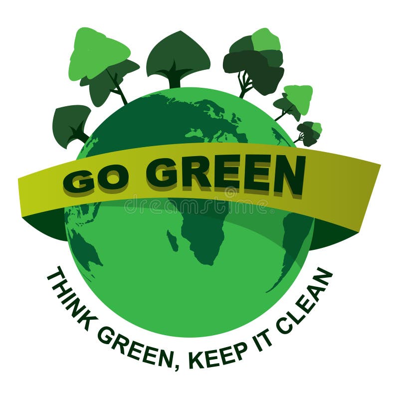 Go Green Vector Art Illustration Design Stock Vector - Illustration of ...