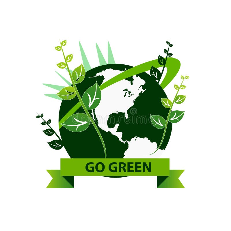 Go Green Vector Art Illustration Design Stock Vector - Illustration of ...