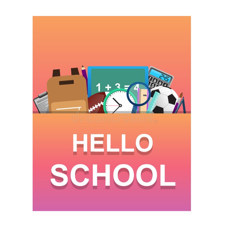 Hello School Vector Illustration Design Stock Vector - Illustration of ...