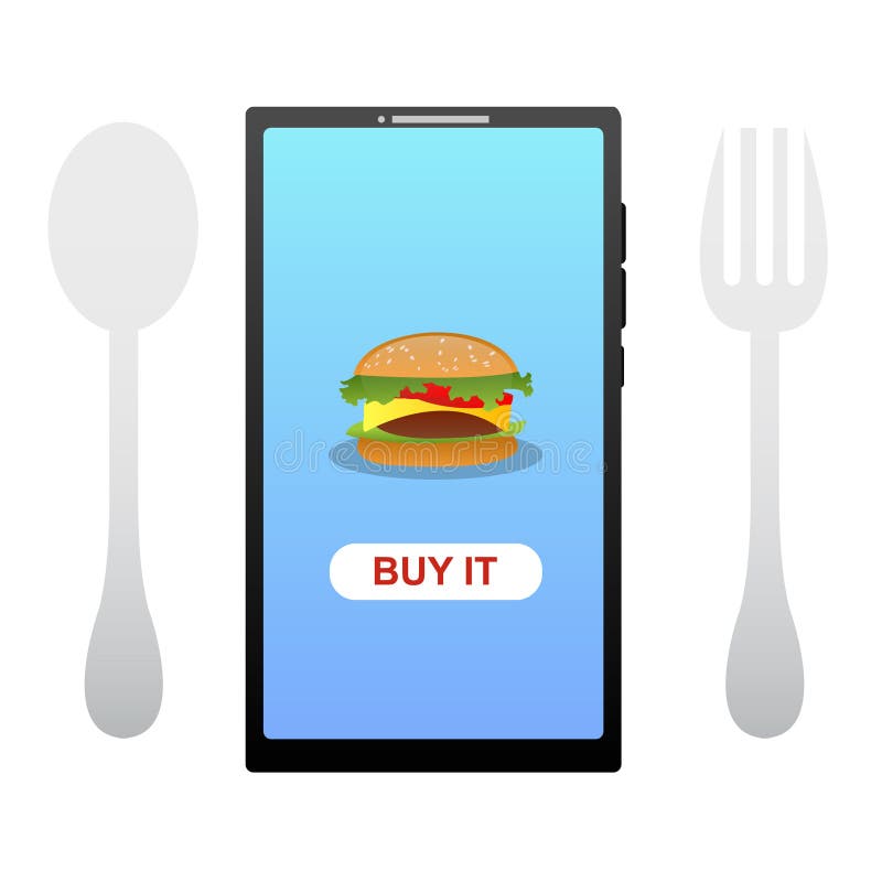 Online Fast Food Order Illustration Art Stock Illustration ...