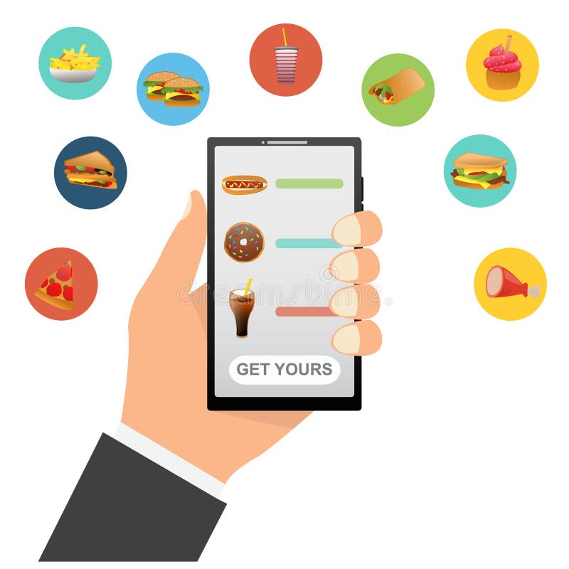 Order Fast Food Online Vector Illustration Design Stock Illustration ...