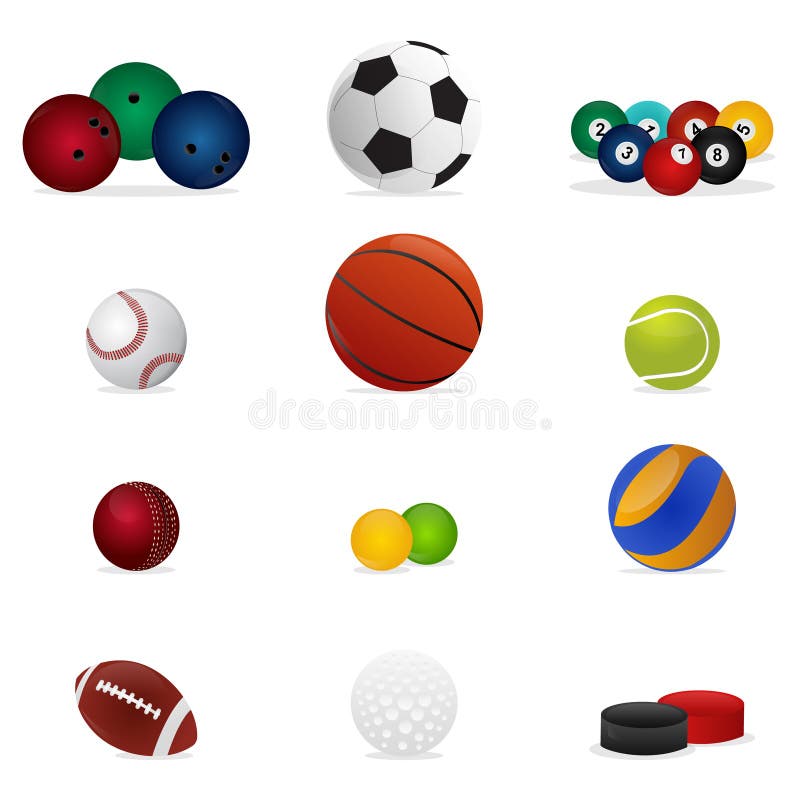 Set of Sport Balls Icon Vector Illustration Stock Vector - Illustration ...
