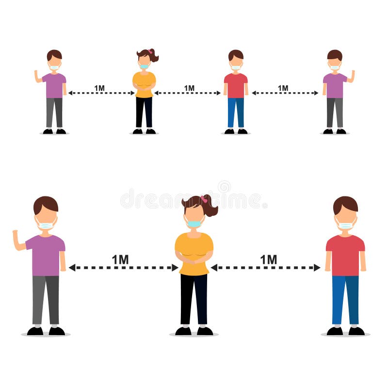 Social Distance 1m Vector Illustration Design Stock Vector ...