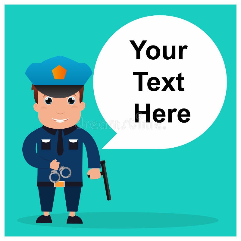 Vector Illustration of a Police Man and Text Illustration Stock ...