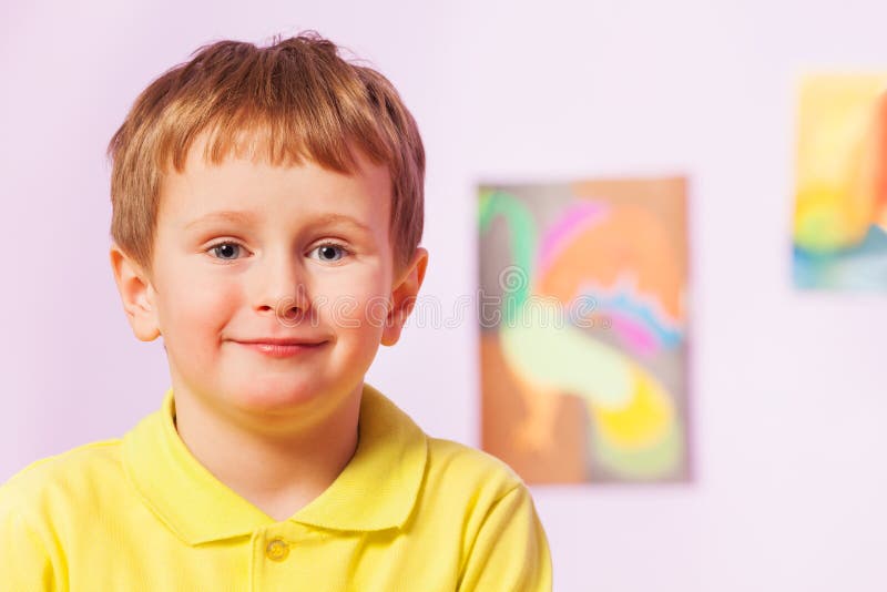 Simple but Nice Smiling Portrait of a Boy Stock Image - Image of ...