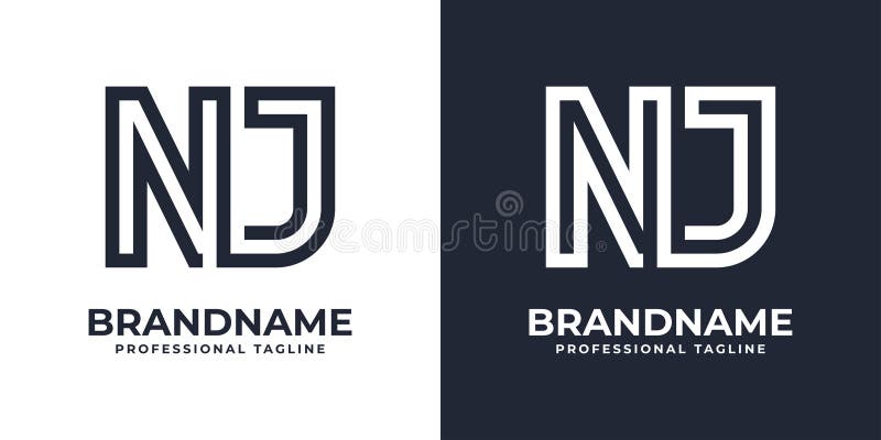 Simple NJ Monogram Logo, Suitable for Any Business with NJ or JN ...