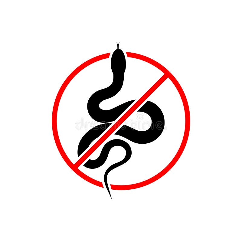 Simple No Snake Sign Isolated on White Background Stock Vector ...