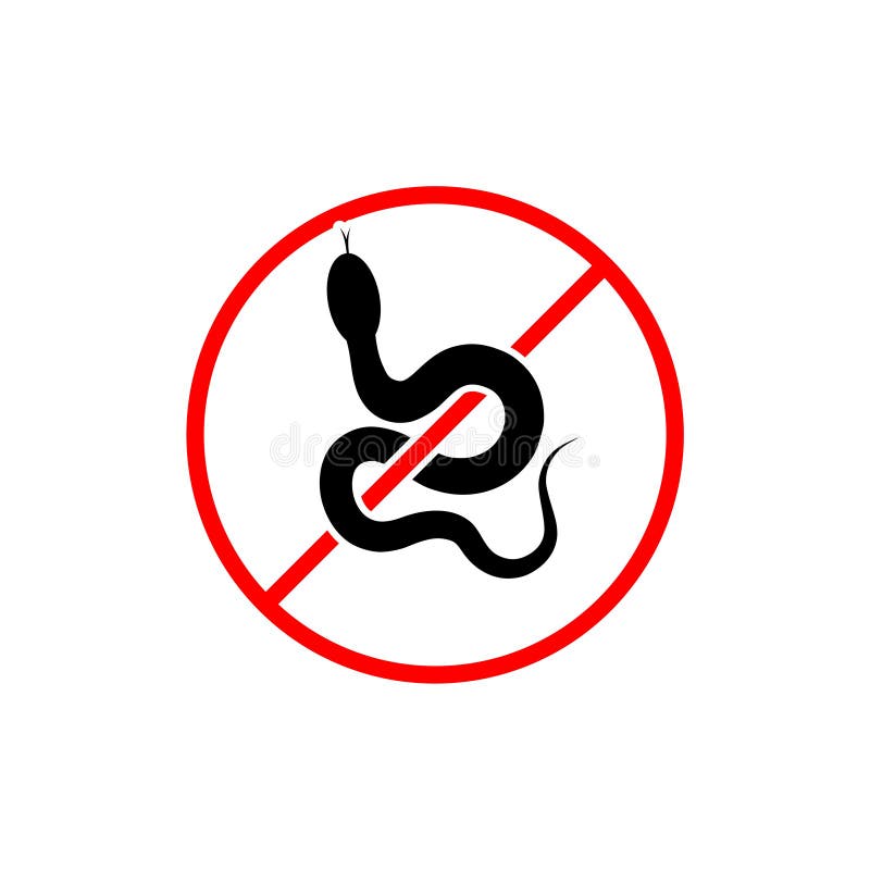 Simple No Snake Sign Isolated on White Background Stock Vector ...