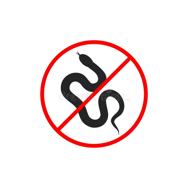 Simple No Snake Sign Isolated on White Background Stock Vector ...