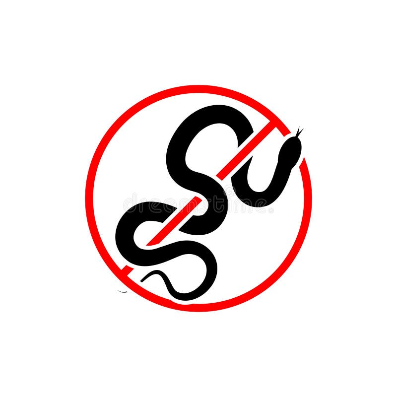 Simple No Snake Sign Isolated on White Background Stock Vector ...