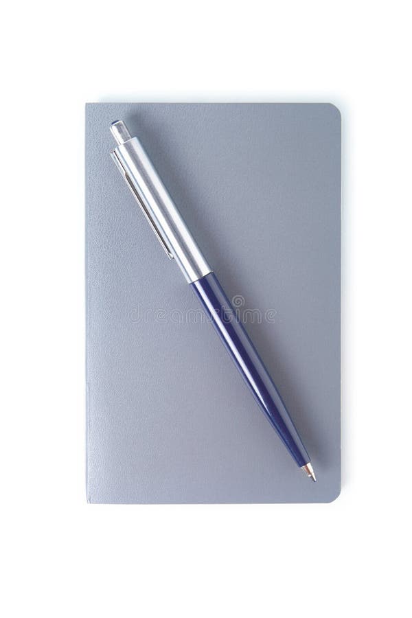 Simple Note Book with Pen. Clipping Path. Stock Image - Image of path ...