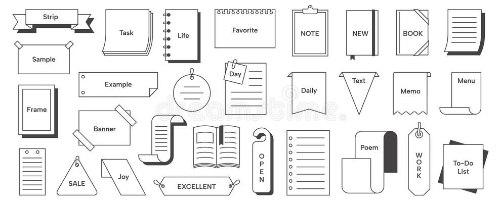 Simple Note Frame. Book Memo Sticky Note, Minimalist Japanese ...