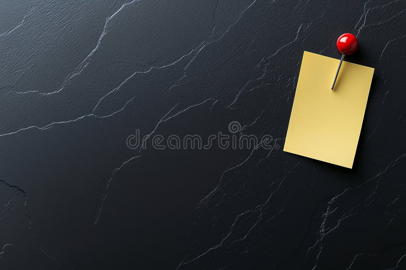 A Simple Note Pinned with a Red Pushpin on a Dark Textured Surface ...