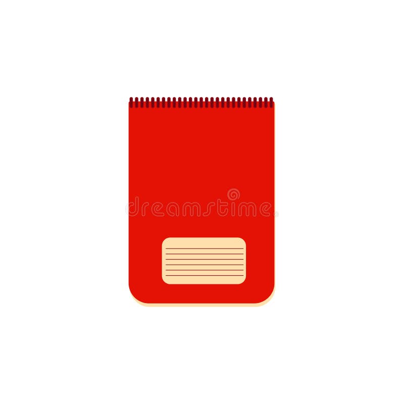Simple Notepad Red Colored Template. Vector Realistic Spiral Notebook ...