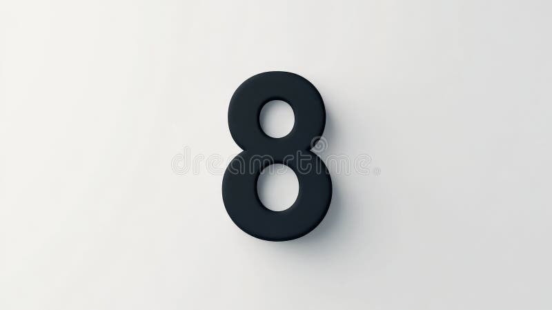 Simple Number Eight Symbol on a Plain White Background Stock Image ...