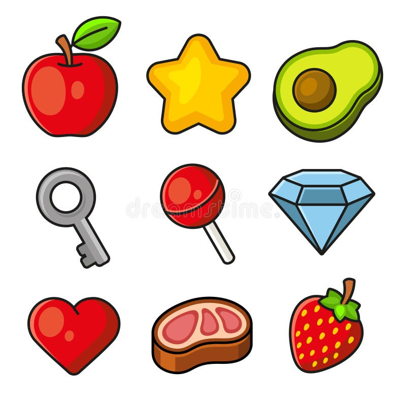 Simple Object Icons Set on White Background. Vector Stock Vector ... Simple Object Icons Set on White Background. Vector Stock Vector ...