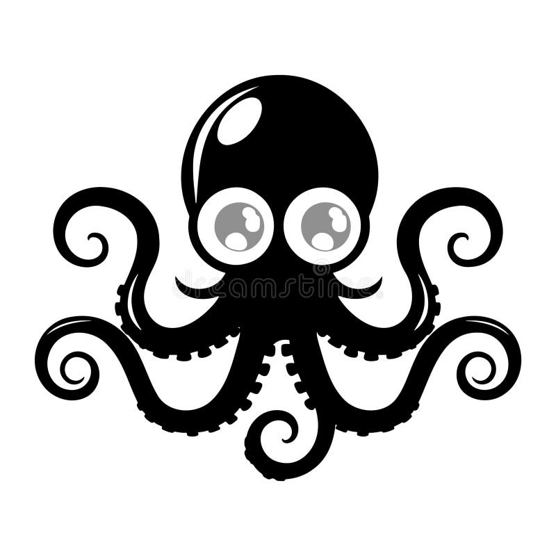 Simple Octopus Logo. Vector Illustration Stock Vector - Illustration of ...