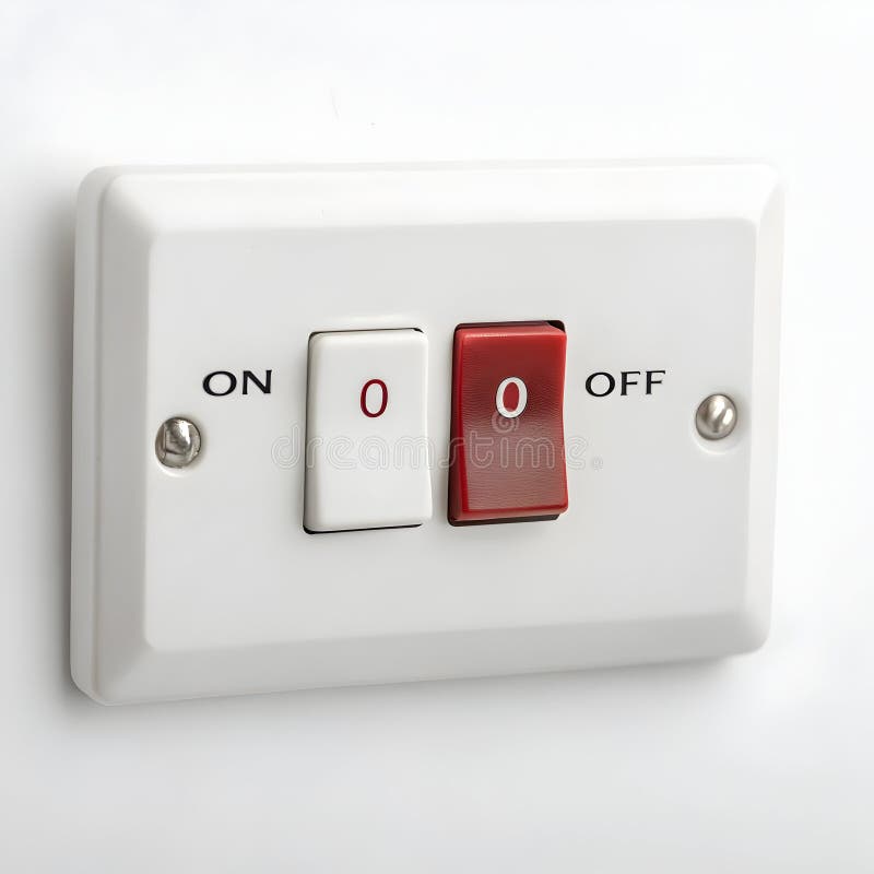 Switch on Off Button Isolated on White Background Stock Illustration ...
