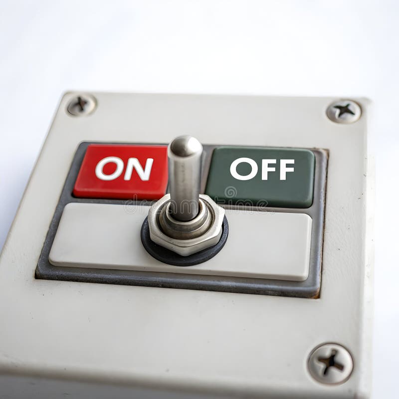 Switch on Off Button Isolated on White Background Stock Illustration ...