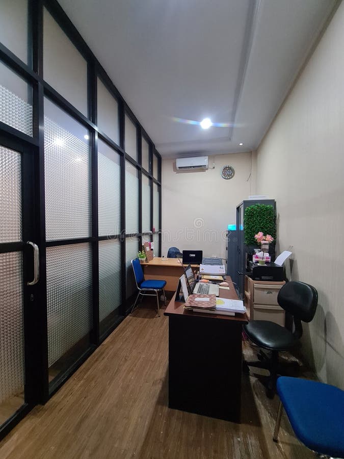 Simple Office Space for Two People Stock Photo - Image of space, people ...