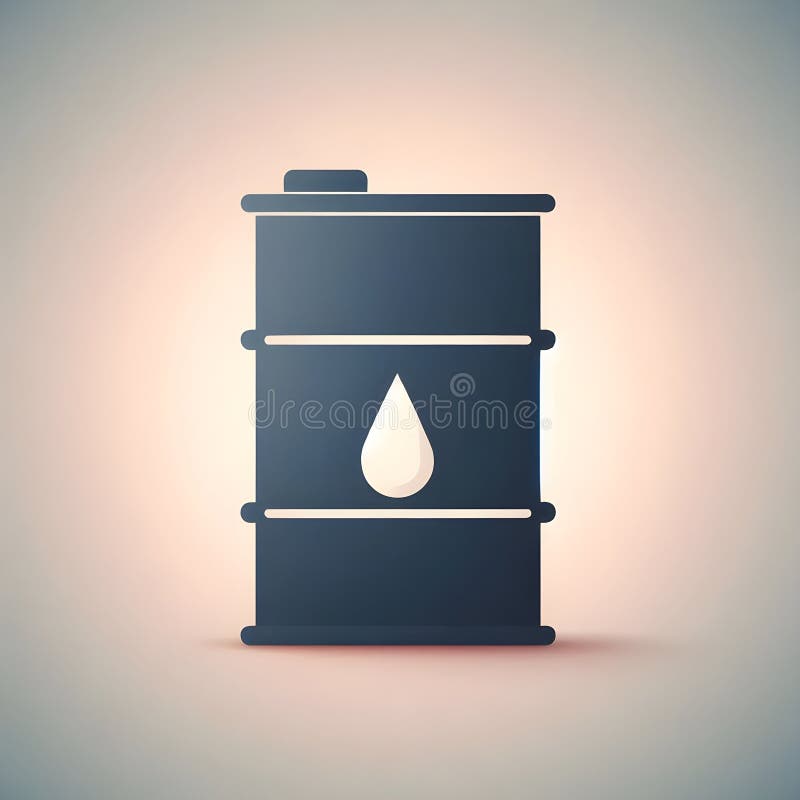Simple Oil Barrel Icon with Cylindrical Container and Liquid Drop ...