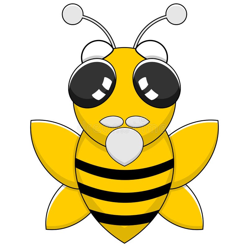 Simple old bee mascot stock vector. Illustration of wing - 220983442