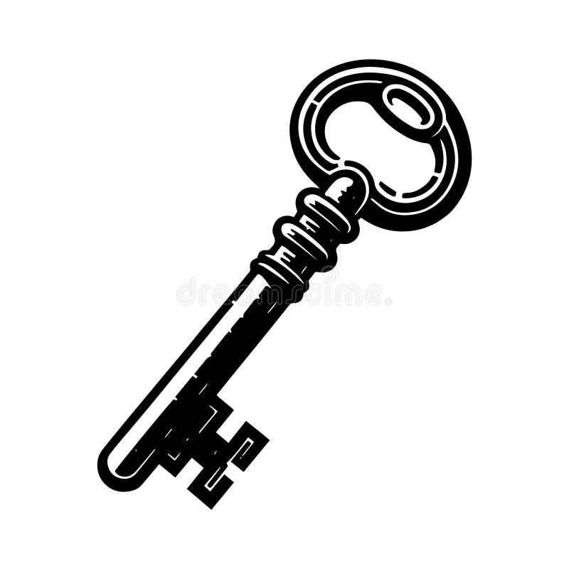 Old Key Vector Icon Vintage Retro Logo Illustration Stock Vector ...
