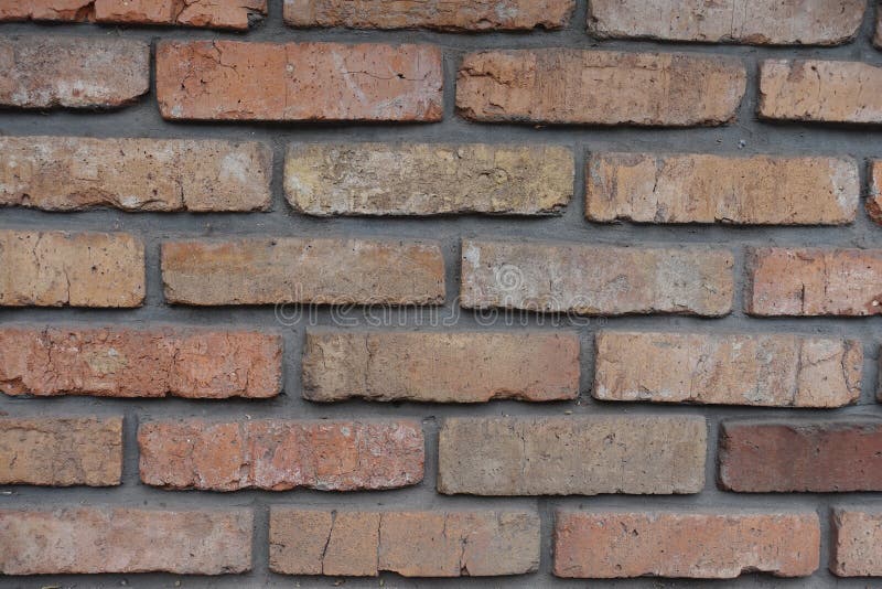 Simple Old Brick Wall Front View Stock Photo - Image of background ...