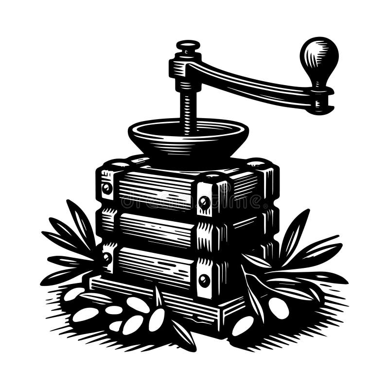 Olive Press Vector Icon Vintage Retro Logo Illustration Stock Vector ...