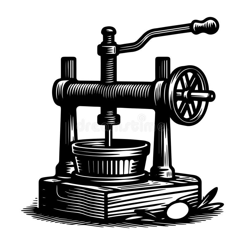 Olive Press Vector Icon Vintage Retro Logo Illustration Stock Vector ...