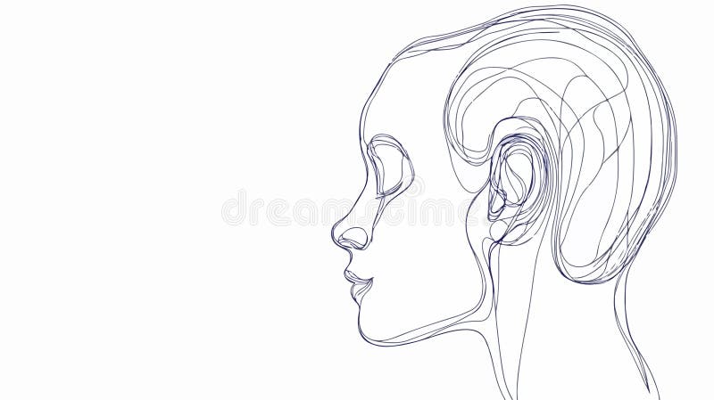 Continuous One Line Drawing of Human Ear Stock Vector - Illustration of ...