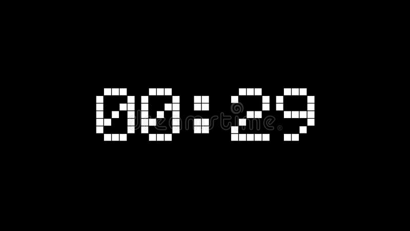 Simple One Minute Countdown Timer of Black Electronic Digits. Stock ...