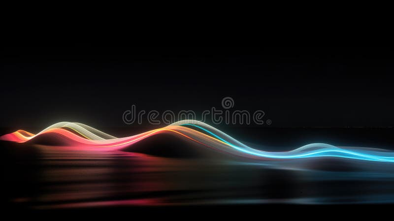 Simple One Neon Light Line Wallpaper, Ai Generated Image Stock Photo ...