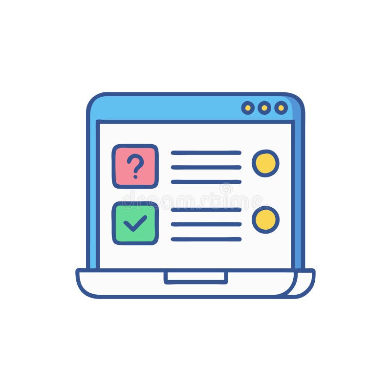 Simple Online Quiz Icon for Study Stock Illustration - Illustration of ...