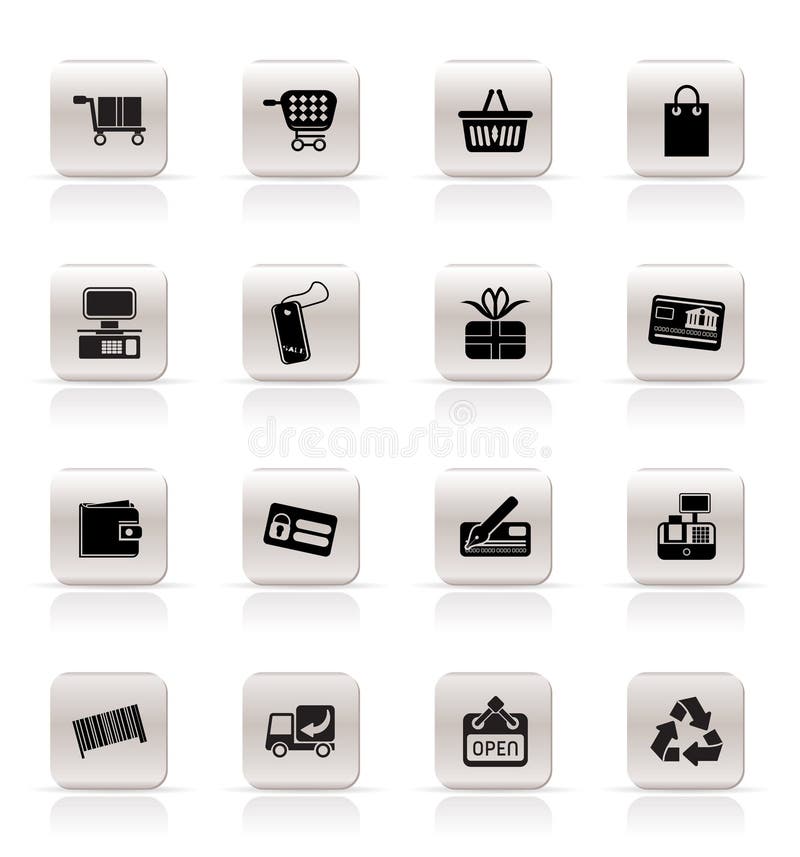 Simple Online Shop icons stock vector. Illustration of icon - 9851816