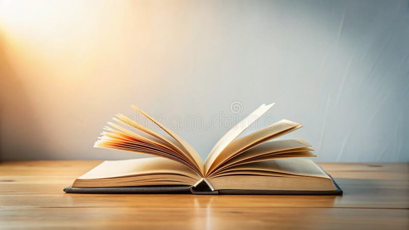 Simple Open Book on a Flat Surface Clean Page Spread for Study or ...