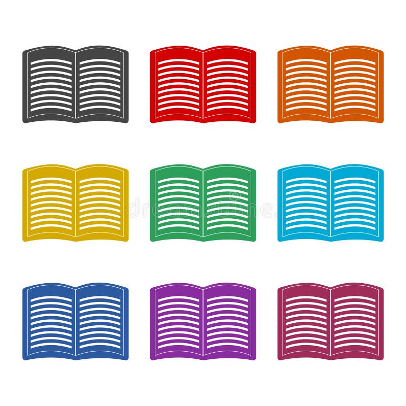 Simple Open Book Vector Icon. Single Color Design Element Isolated on ...