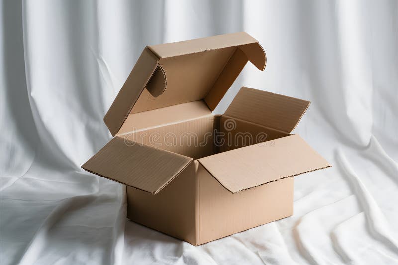 A Simple Open Cardboard Box with Light Brown Interior and Functional ...
