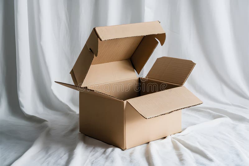 A Simple Open Cardboard Box with Light Brown Interior and Functional ...