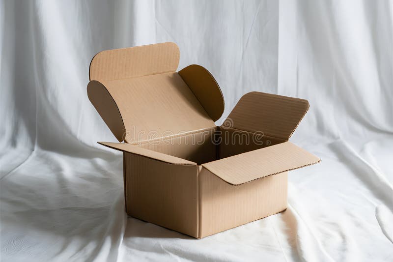 A Simple Open Cardboard Box with Light Brown Interior and Functional ...