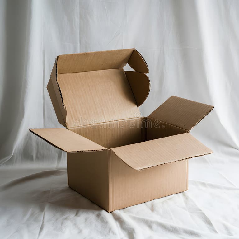 A Simple Open Cardboard Box with Light Brown Interior and Functional ...