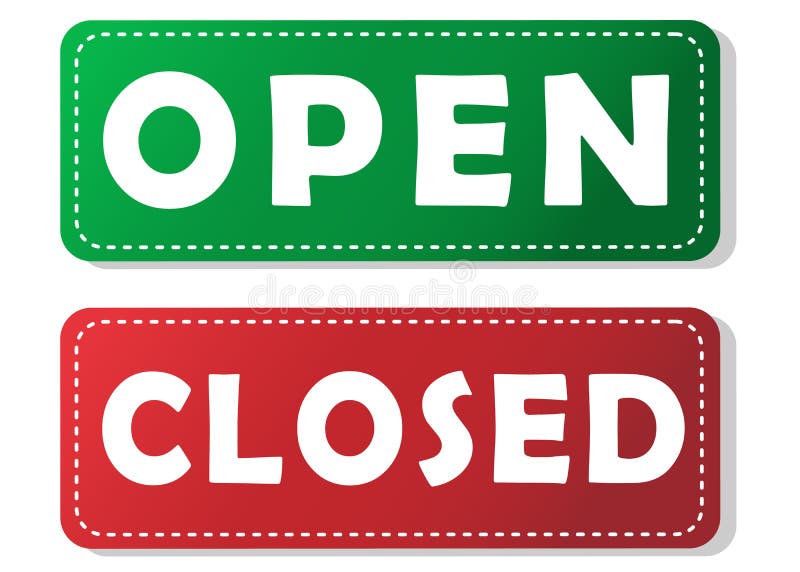 Simple Open and Closed Door Tabs, Vector Illustration Stock Vector ...