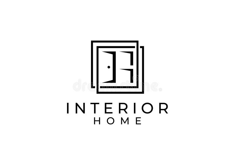 Simple Open Door Line Logo Vector Design Stock Vector - Illustration of ...